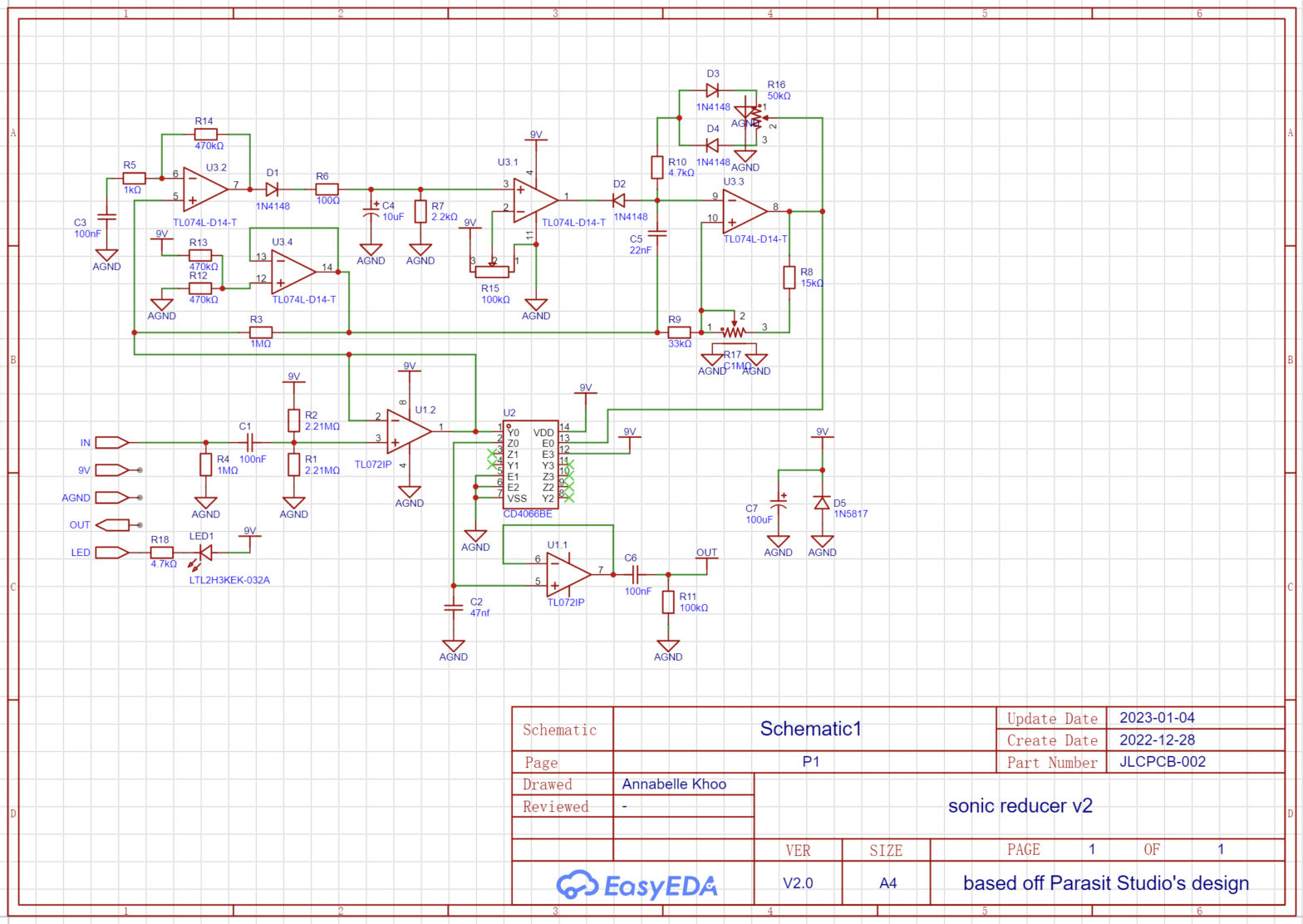 Parasit Studio Sonic Reducer V2 pedal build and variant - Annabelle's ...