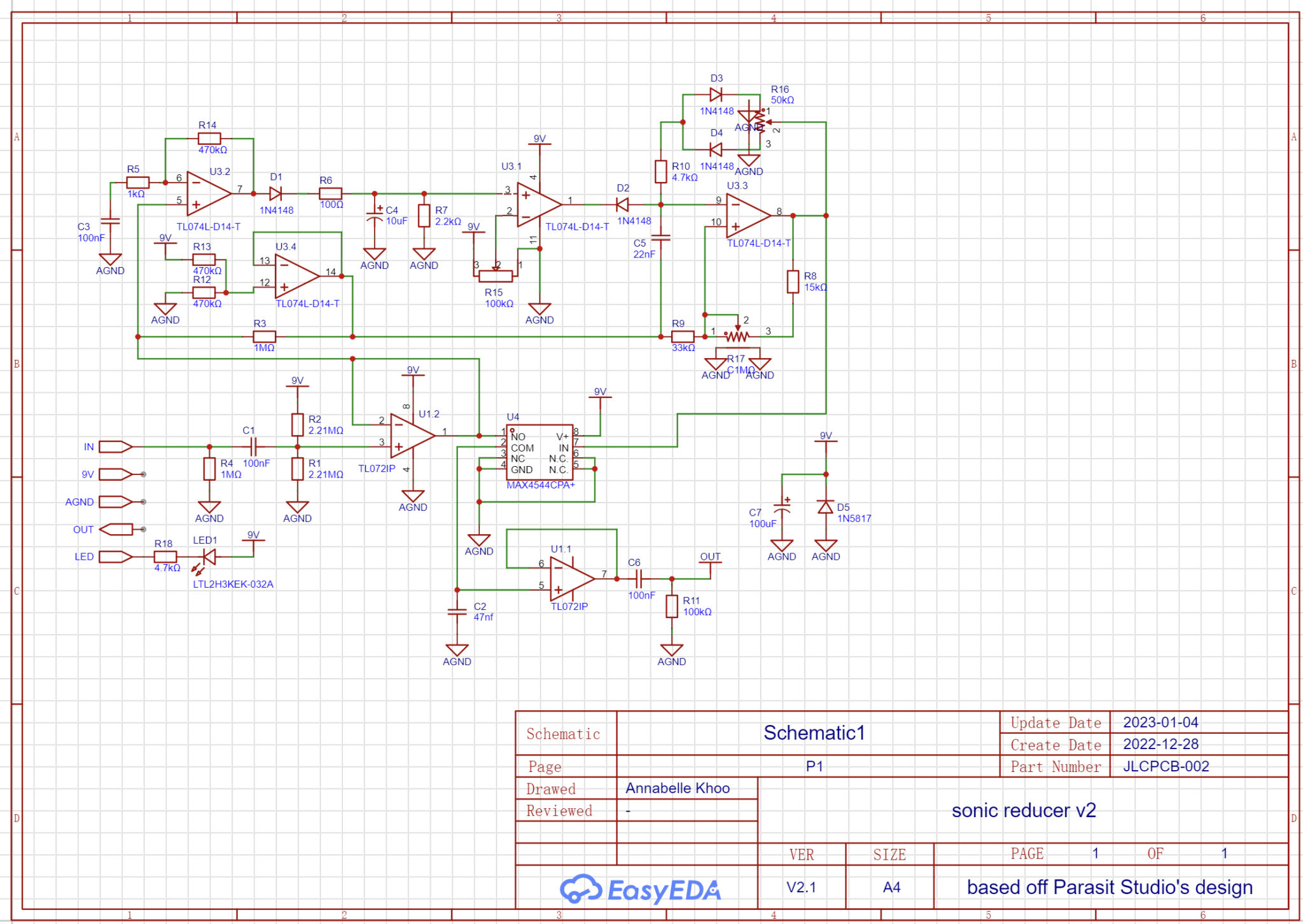 Parasit Studio Sonic Reducer V2 pedal build and variant - Annabelle's ...